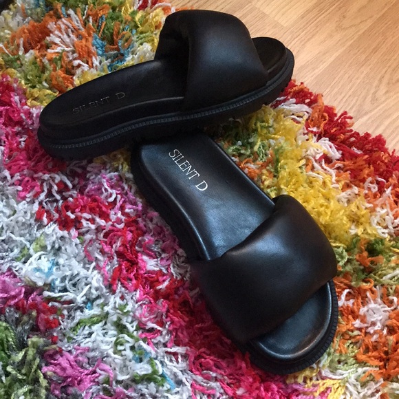 Anthropologie | Shoes | Silent D Dior Bottom Sole Black Leather Puff ...